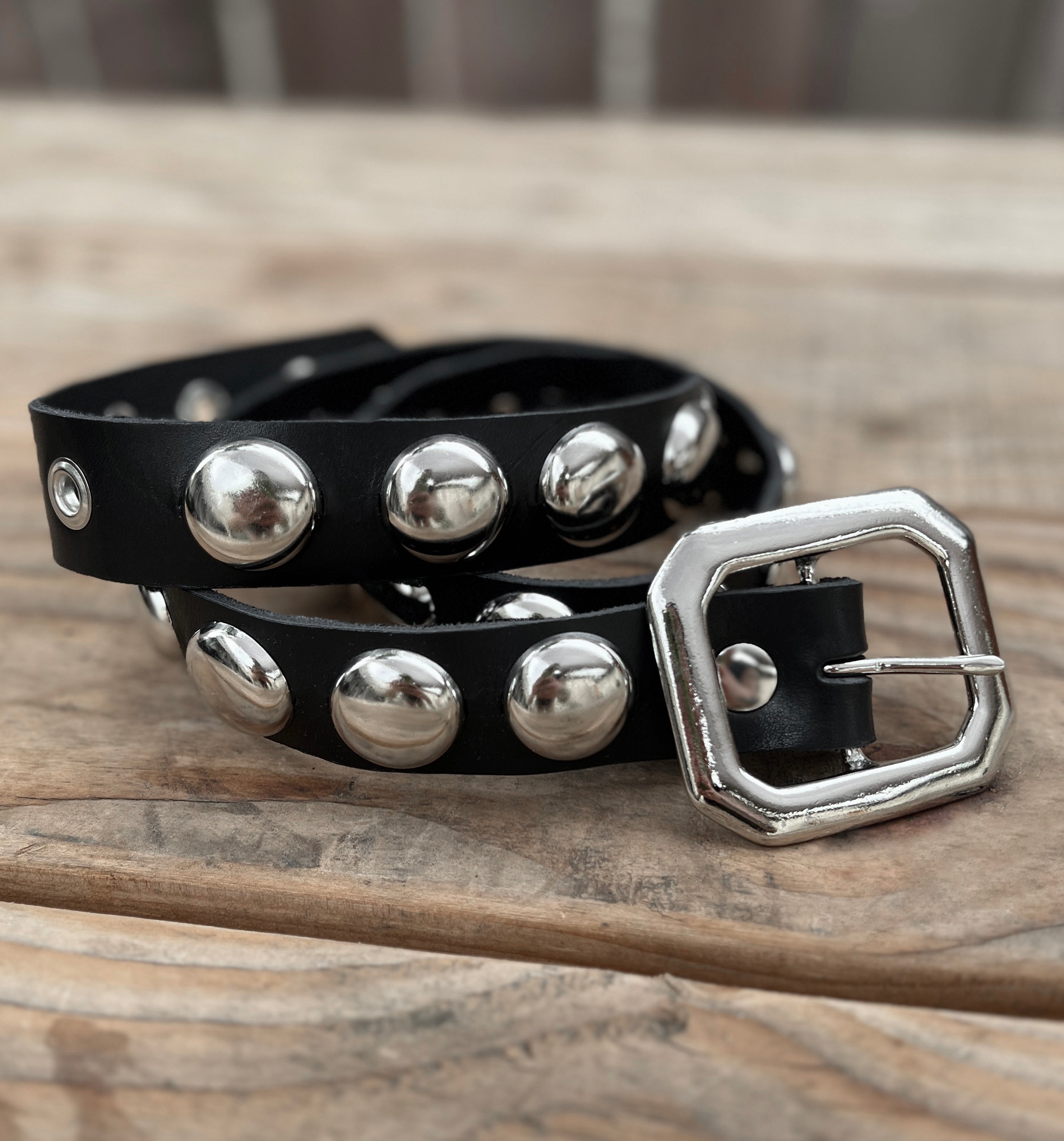 Come Undone Giant Studded Leather Belt – Gimme Danger Inc.